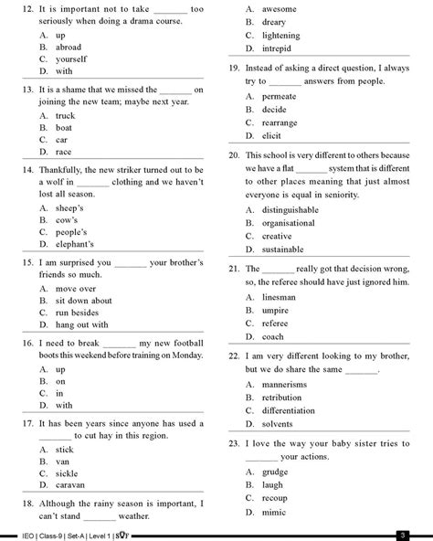 English Olympiad Class 10 Sample Question Paper 9 Olympiad Tester