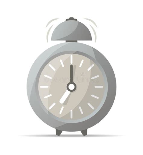Gray Retro Alarm Clock With Bell Icon Stock Illustration Illustration