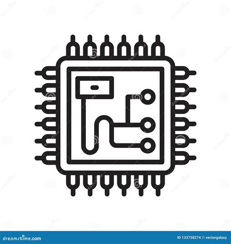 Cpu Icon Vector Isolated On White Background Cpu Sign Line Or Stock Vector Illustration Of
