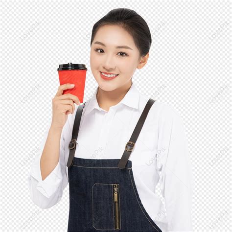 음료 숍 프런트 데스크 여성 웨이터 Png 일러스트 무료 다운로드 Lovepik