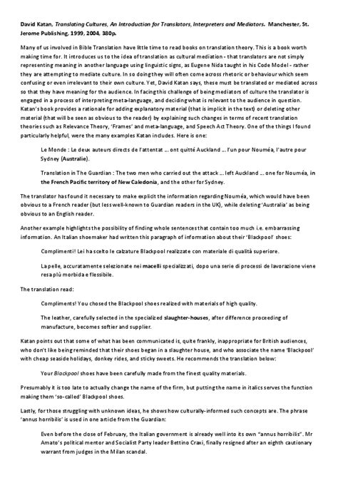 Pdf David Katan Translating Cultures An Introduction For
