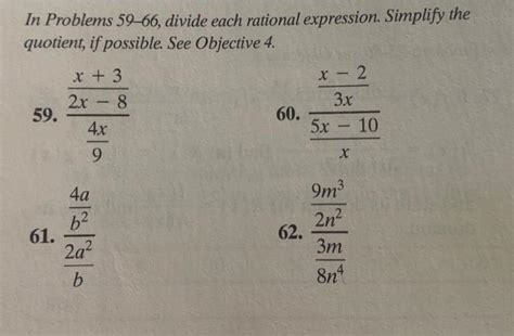 Solved In Problems 59 66 Divide Each Rational Expression