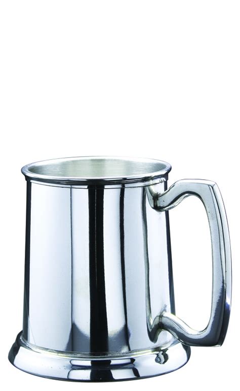 16 Oz Pewter Tankard W Glass Base Caldwell Recognition