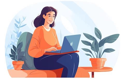 Premium Ai Image Illustration Of A Woman Writing Sales Copy