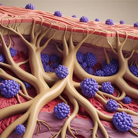 Medical Illustration Of Cancer Cells And Vascular Structure Stock Illustration Illustration Of