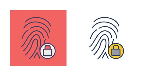 Fingerprint Lock Vector Icon Vector Art At Vecteezy