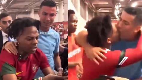 Watch Ishowspeeds Hilarious Reaction To Edited Video Showing Him Kissing Cristiano Ronaldo