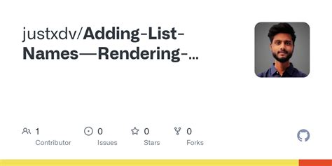 Github Justxdvadding List Names Rendering Lists Conditional