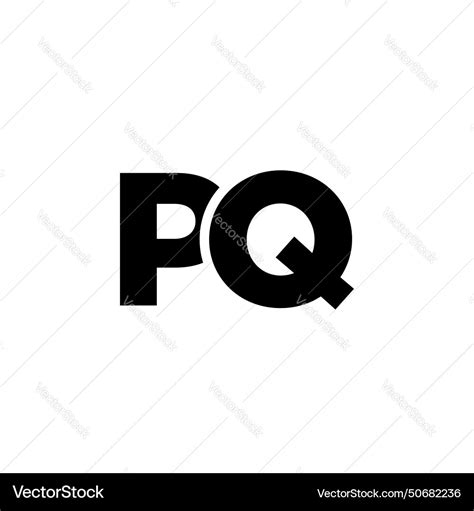 Letter P And Q Pq Logo Design Template Minimal Vector Image