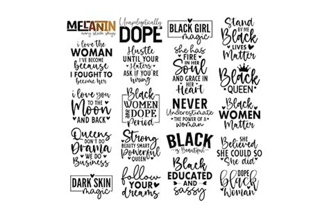 20 Diseño De La Chica Negra Bundle Vector Premium