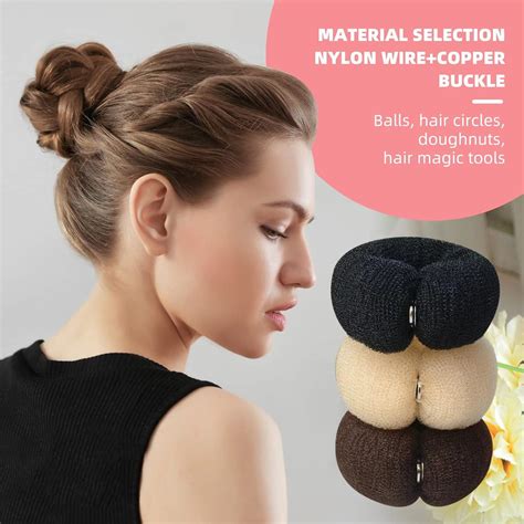 2 Pack Hair Bun Maker Foam Sponge Buns Black And Coffee Strong