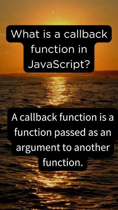 What Is A Callback Function In Javascript Youtube