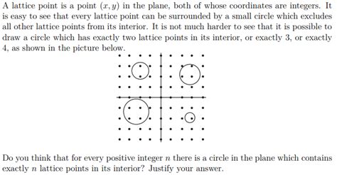 Solved A Lattice Point Is A Point Xy In The Plane Both