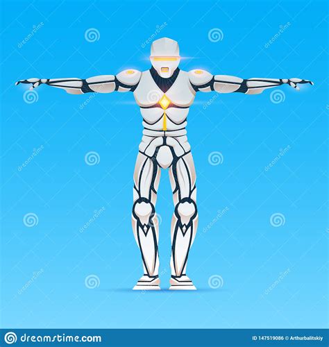 Elegancki Cyborga M Czyzna Humanoid Robot Z Sztuczn Inteligencj Ai
