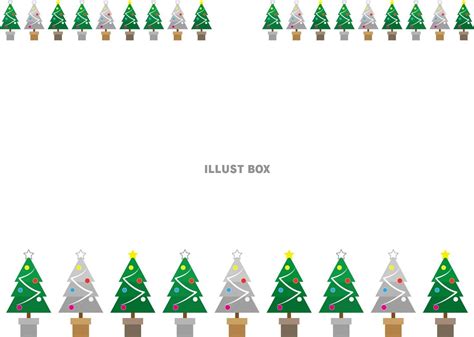 無料イラスト おしゃれなクリスマスツリーのフレーム素材