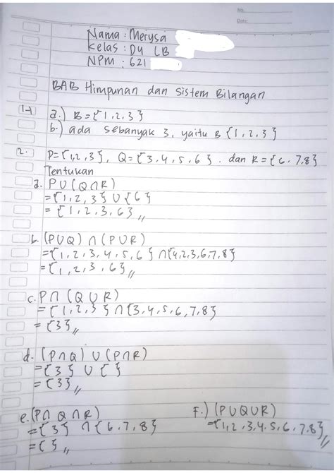 SOLUTION Latihan Himpunan Dan Sistem Bilangan Studypool