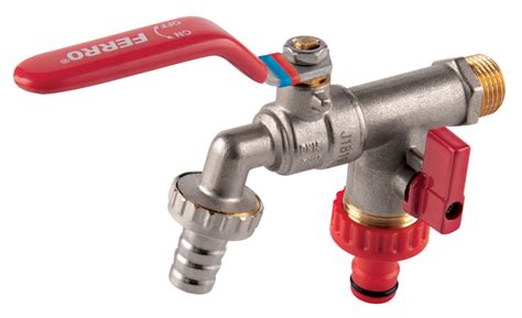 FERRO Kerti csap két kimenettel, 1"- 3/4", F-Comfo