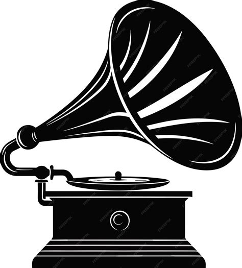 Premium Vector Classic Gramophone Silhouette In Black Vector Design
