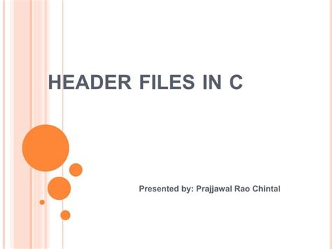 Header Files In C Ppt