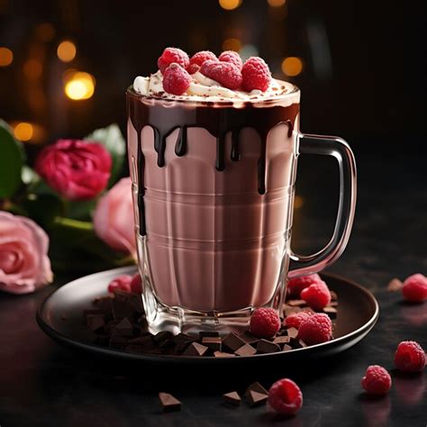 Premium Photo Photo Of Raspberry Mocha Latte A Rich Coffee Drink With