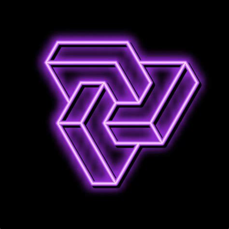 Esher Impossible Geometric Shape Neon Glow Icon Illustration 20581119