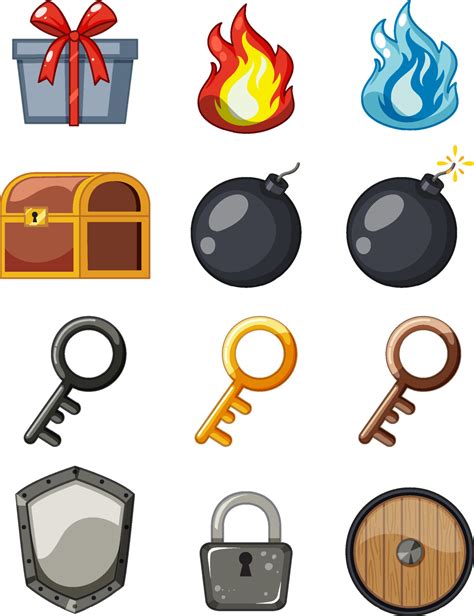 Game Element Template Design Set 10518320 Vector Art At Vecteezy