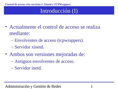 Pdf Control De Acceso A Los Servicios I Xinetd Y Tcpwrappers