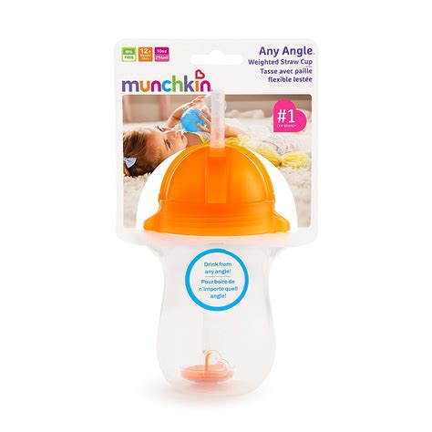 Baby And Beyond Munchkin Click Lock Weighted Straw Cup Oz Orange