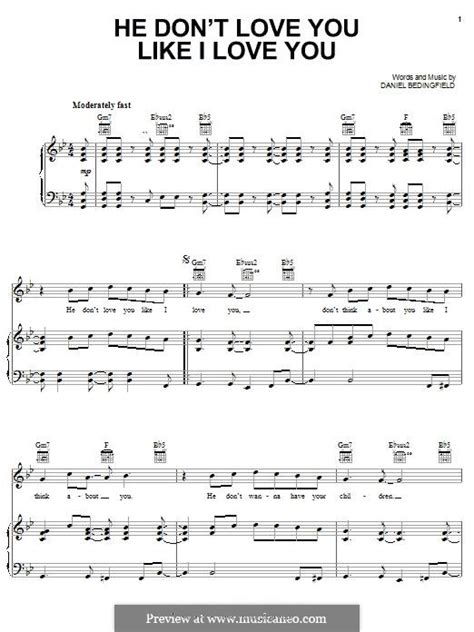 He Dont Love You Like I Love You By D Bedingfield On Musicaneo