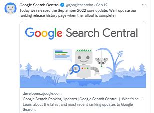 Google Releases September Core Algorithm Update