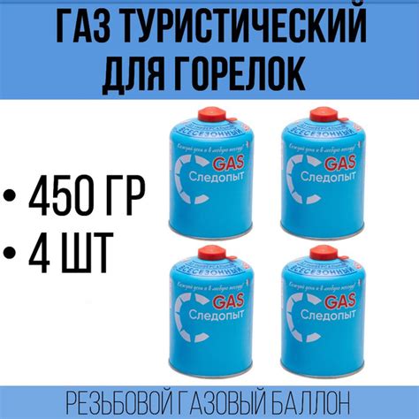 Газ для горелки 450 гр. / резьбовой газовый баллон туристический ...