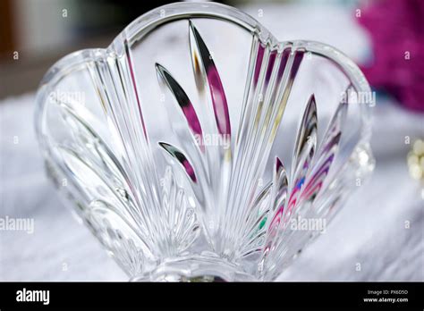 Macro View Of Beautiful Lead Crystal Glass With Scalloped Edges