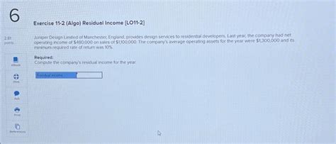 Solved Exercise 11 2 Algo Residual Income Lo11 2 Jumper