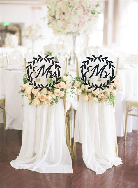 Wedding Chair Signs Mr And Mrs Sign Laser Cut Wooden Rustic Etsy Artofit