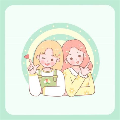 卡通闺蜜头像 卡通闺蜜头像二人可爱 犀牛图片网