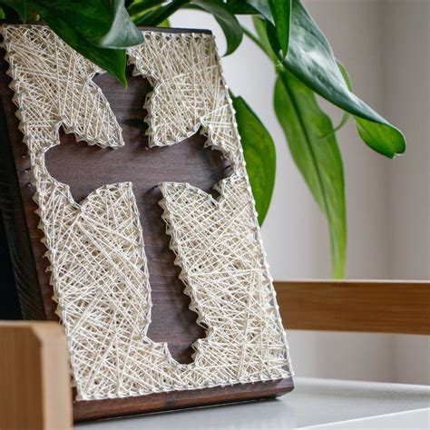 cross string art kit for adults faith inspired diy craft kit