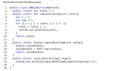 Solved Show The Trace And Output Of The Following Program 2 Chegg