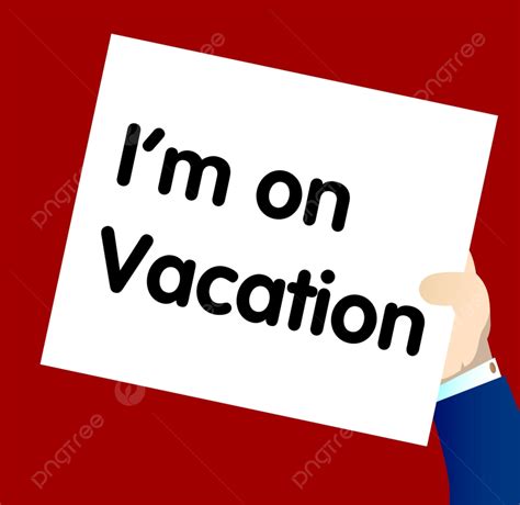 Hand Holding Banner With I M On Vacation Text On White Paper Poster