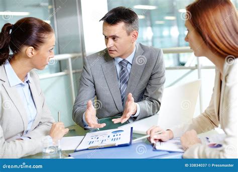 Explaining Work Stock Image Image Of Gathered Businesspeople 33834037