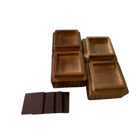 Prime Woodcraft Rehausseurs carrés en bois de noyer cm de hauteur rehausseurs de lit