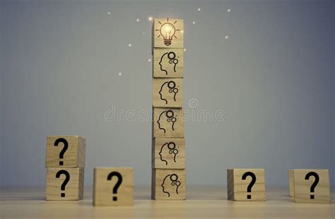 Glowing Lightbulb On The Top Of Human Thinking Icon For Creative Idea