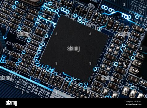 A Microprocessor On A Printed Circuit Board Surrounded By Auxiliary
