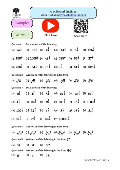 Gcse Maths 1 9 Indices Practice Questions And Answers Studocu