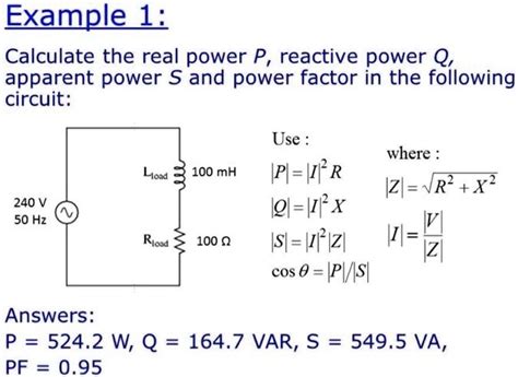 SOLVED Calculate The Real Power P Reactive Power Q Apparent Power S And Power Factor In The