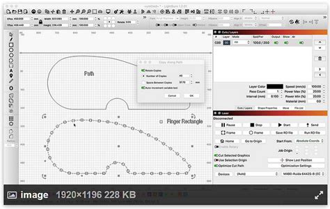 Measure Tool Measuring Distance Along Arc Lightburn Software