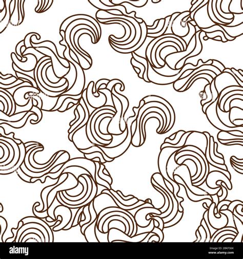 Zentangle Wavy Seamless Pattern Doodle Black And White Flower Ornament Stock Vector Image Art