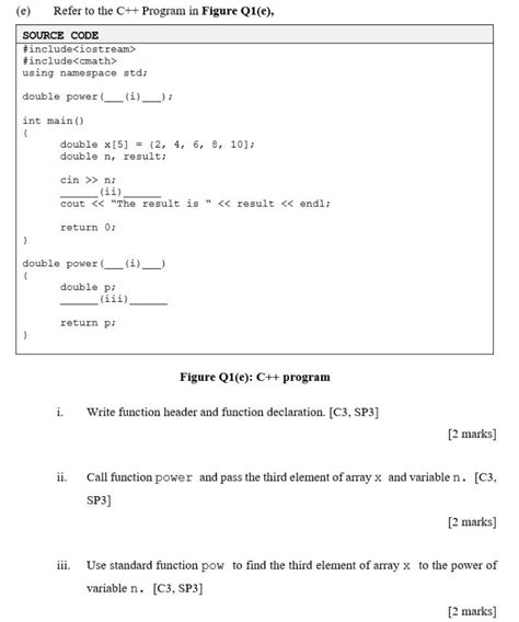 Solved E Refer To The C Program In Figure Q E SOURCE Chegg