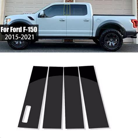 4 PIÈCES GARNITURE de moulage de fenêtre pilier noir brillant pour Ford