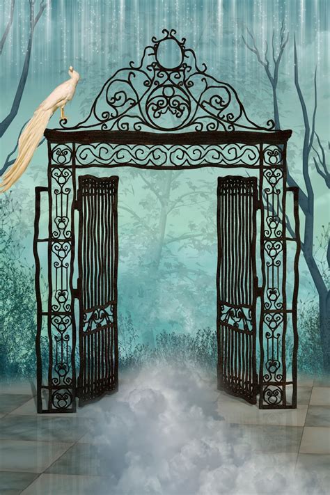 Halloween Backdrop Backdrops Spooky Gate Foggy Atmosphere Backdrop Brp