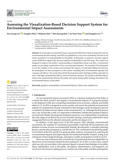Pdf Assessing The Visualization Based Decision Support System For Environmental Impact Assessments